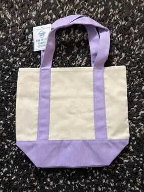 Trader Joe'S | Bags | Trader Joes Mini Pastel Canvas Tote Bag Lavender ...